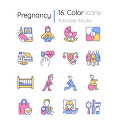 Mother and child set of woman and baby icons Vector Image
