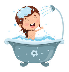 Kid bathing Royalty Free Vector Image - VectorStock