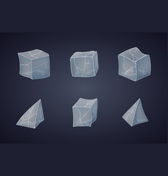 Set transparency ice cubes and pyramids Royalty Free Vector