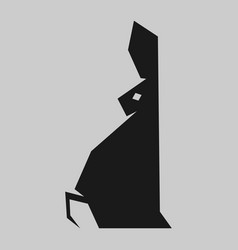 Hare symbol on gray backdrop Royalty Free Vector Image