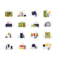 Web design flat icons set Royalty Free Vector Image