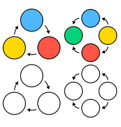 Color coded flow charts Royalty Free Vector Image