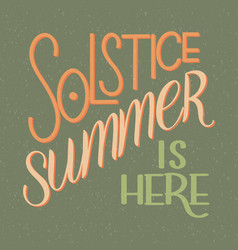 Summer solstice lettering Royalty Free Vector Image