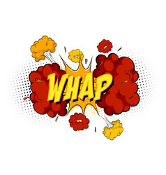 Whap text on comic cloud explosion isolated Vector Image