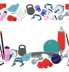 Cartoon sport fitness equipment gym tools Vector Image
