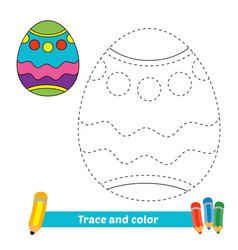 Trace and color for kids dinosaur egg Royalty Free Vector