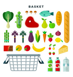 Educational cartoon numbers set with food objects Vector Image