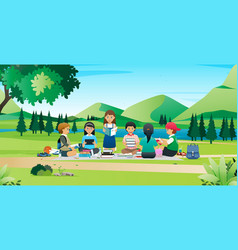 Children having together Royalty Free Vector Image