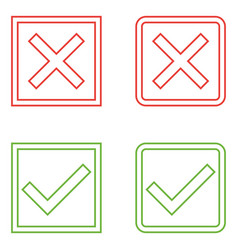 Set flat design check marks icons different Vector Image