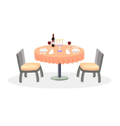 Cartoon kids setting the dining table by placing g