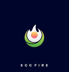 Fire element egg with flames fantastic natural Vector Image