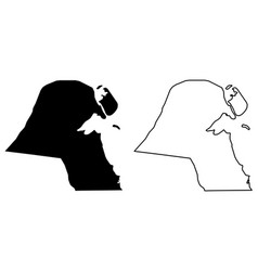 Simple only sharp corners map - state kuwait Vector Image