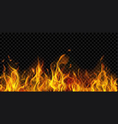 Long horizontal fire flame with smoke Royalty Free Vector