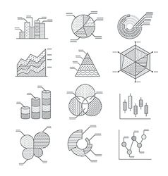Cartoon sketch business graphic charts Royalty Free Vector