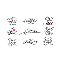 Fathers day holiday calligraphy collection Vector Image