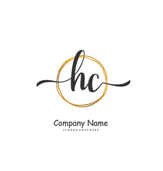 H c hc initial handwriting and signature logo Vector Image