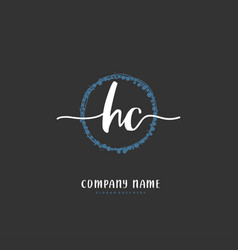 H c hc initial handwriting and signature logo Vector Image