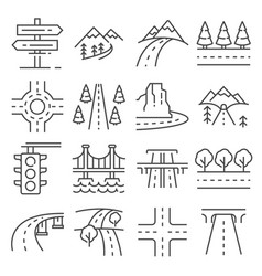 Street and road with footpaths and crossroads Vector Image