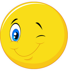 Happy emoticon giving thumb up Royalty Free Vector Image