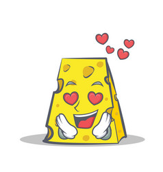 In love cheese character cartoon style Royalty Free Vector