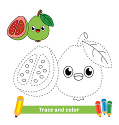 Trace and color for kids orange Royalty Free Vector Image