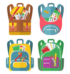 Colorful school supplies isolated on white Vector Image