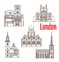 London architecture famous landmarks icons Vector Image