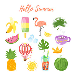 Set of summer symbols Royalty Free Vector Image
