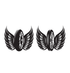 Monochrome pattern with wheel wings and pistons Vector Image
