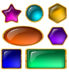 Buttons with red gems set Royalty Free Vector Image