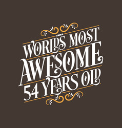 54 years anniversary logo 54th anniversary Vector Image