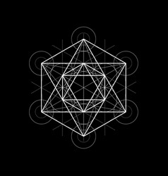 Hexahedron from metatrons cube sacred geometry Vector Image
