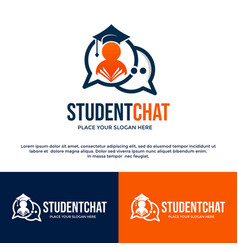 Education student logo learning with student hat Vector Image