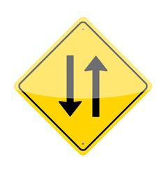 Usa traffic road sign warning of divided hightway Vector Image