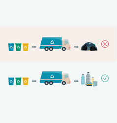 Waste bin trash recycling and separation Vector Image