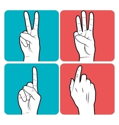 Sign language and the alphabetthe letter w Vector Image