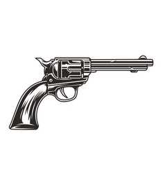 Vintage revolver gun front view concept Royalty Free Vector