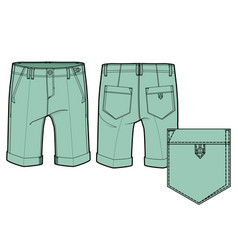 Two shades denim womens knee length shorts Vector Image