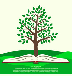 Knowledge tree from open book Royalty Free Vector Image