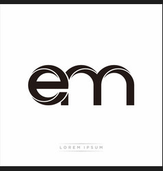 Em logo monogram with negative space style design Vector Image