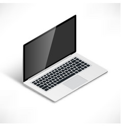 Open laptop front view flat Royalty Free Vector Image