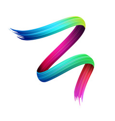 Colorful abstract brush stroke on white background