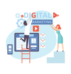 People creating digital content set technology Vector Image