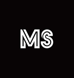 Ms monogram logo with curved side Royalty Free Vector Image
