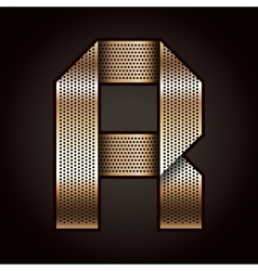 Mechanical letter r engraving Royalty Free Vector Image