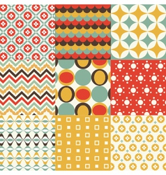 Vintage different seamless patterns tiling Vector Image
