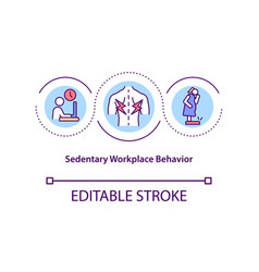 Sedentary workplace behavior concept icon Vector Image