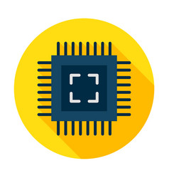 CPU Microprocessor and Chips Icons Set Royalty Free Vector