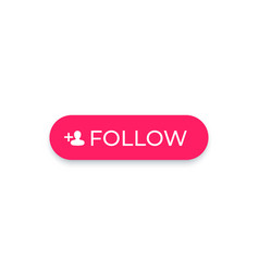 Follow button with click-hand banner for web Vector Image