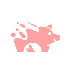 Letter u pig logo design Royalty Free Vector Image